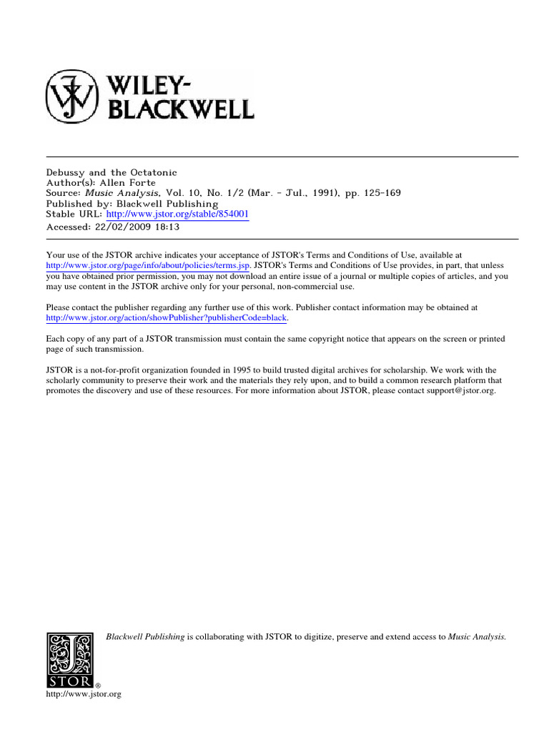 Forte - Debussy and The Octatonic | PDF