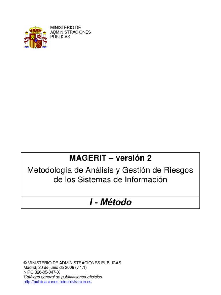 MAGERIT v2 Metodología de Análisis y Gestión de Riesgos | PDF | Toma de decisiones | La seguridad