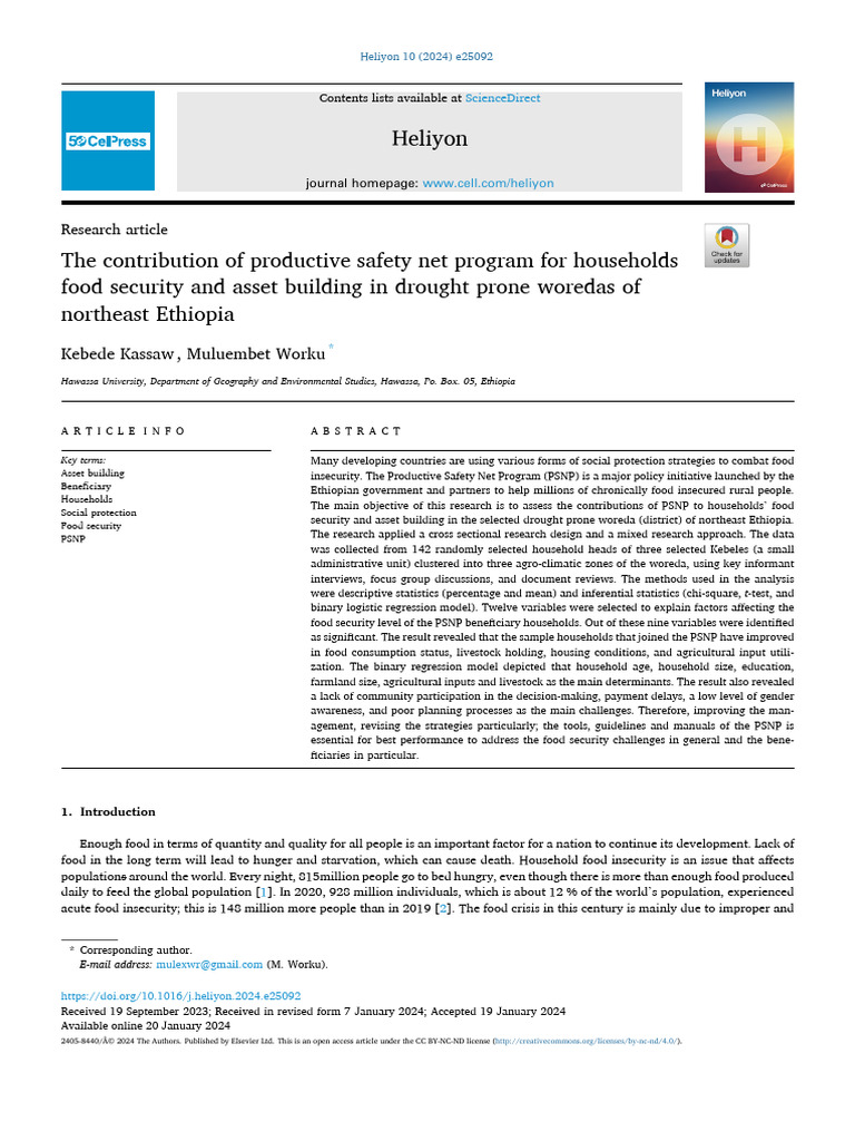 the-contribution-of-productive-safety-net-program-for-households-food
