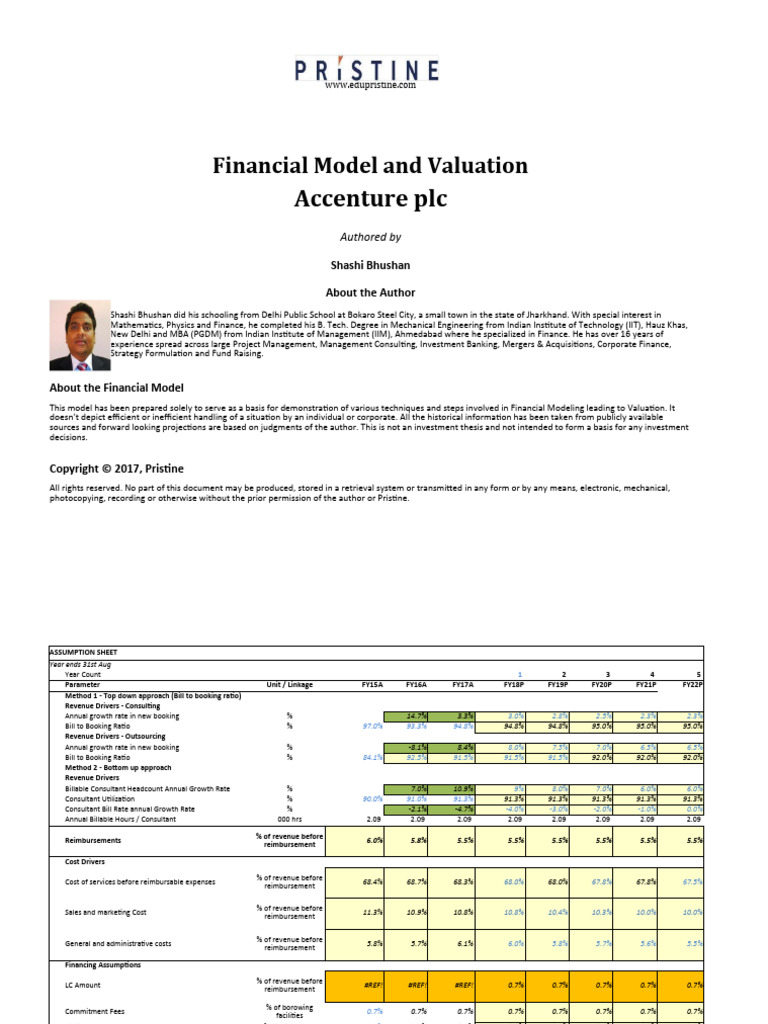 Accenture Fin Model - Par - V1 | PDF | Deferral | Revenue