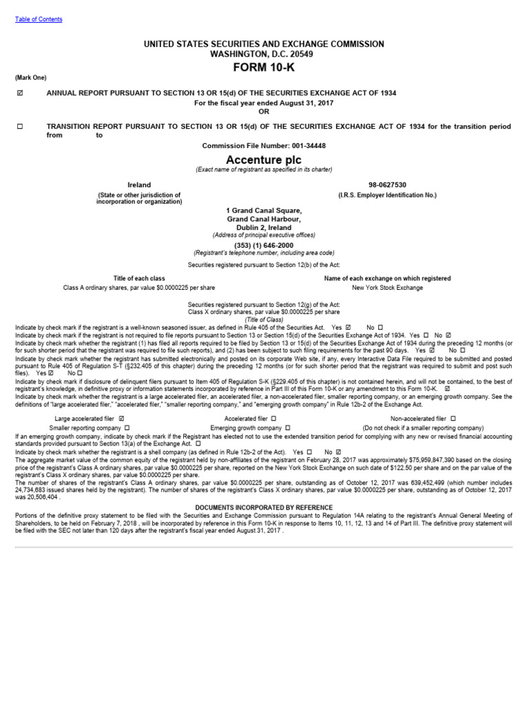 pdf accenture | PDF | Form 10 K | Analytics