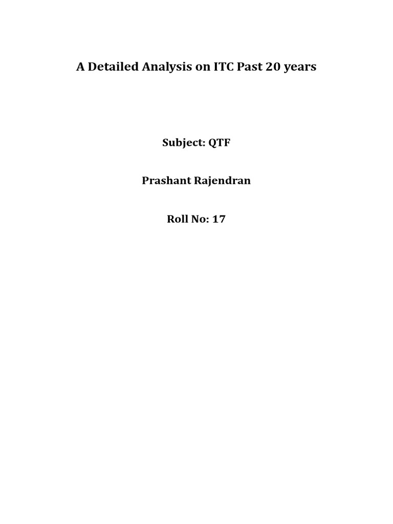 QTF Project MSC Prashant Rajendran Roll No 17 | PDF | Forecasting