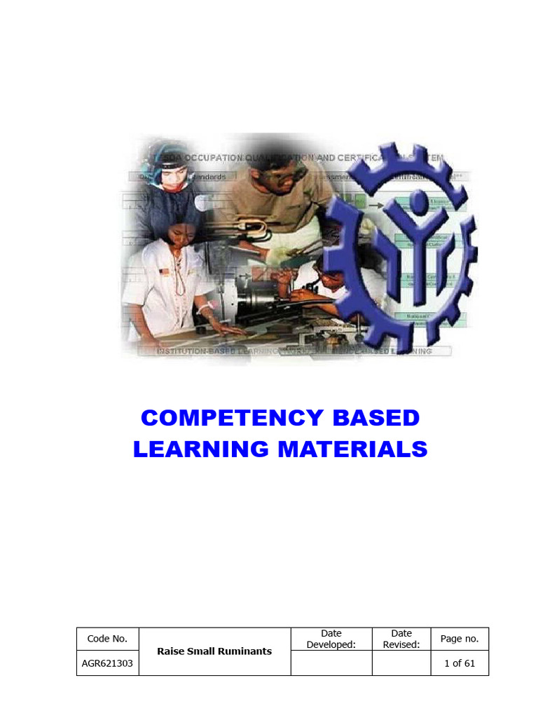 CBLM Raise Small Ruminants | PDF | Sheep | Goat