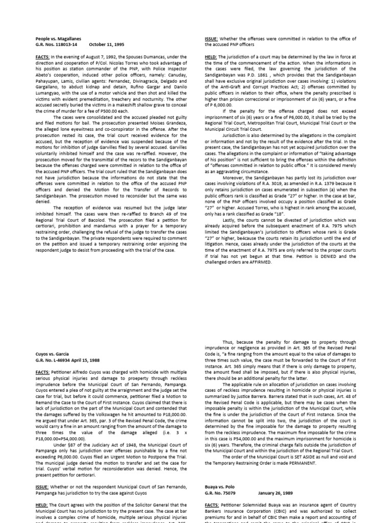 Case Digests For Crimpro | PDF | Arrest Warrant | Affidavit