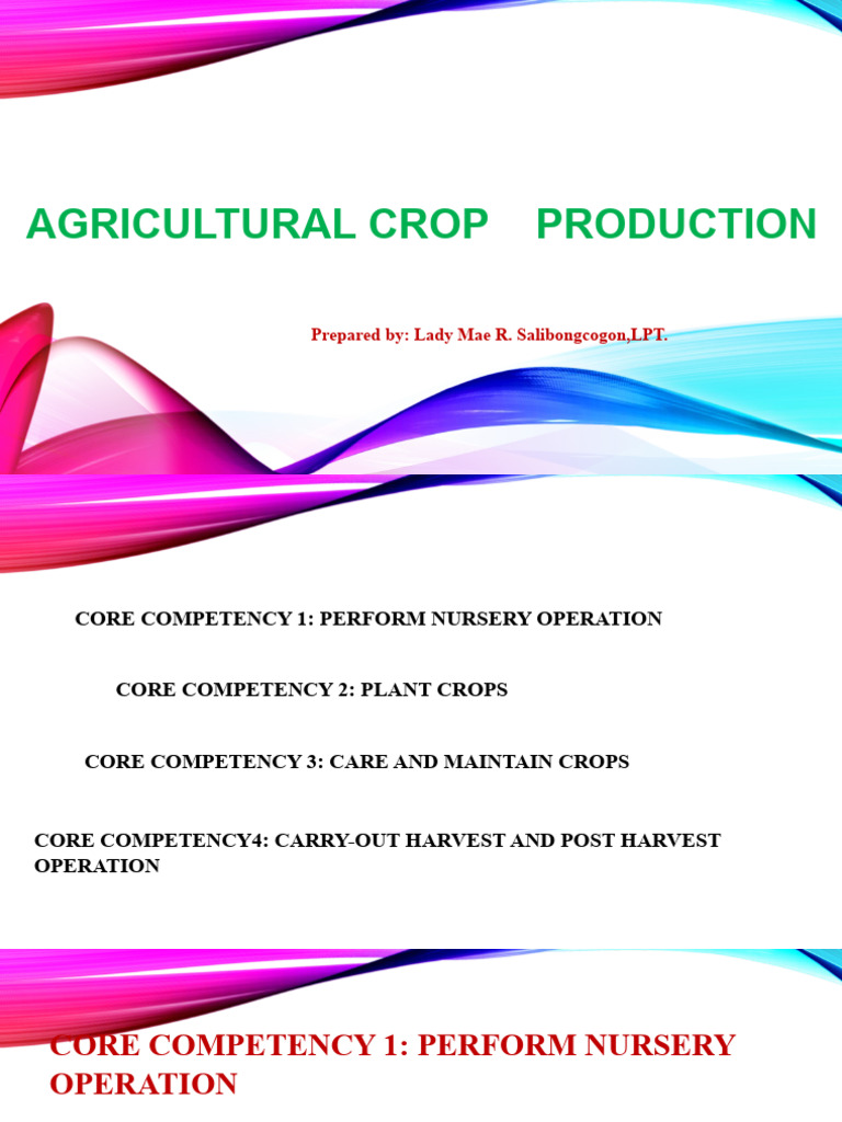 AGRICULTURAL CROP PRODUCTION | PDF | Plant Nursery | Tools