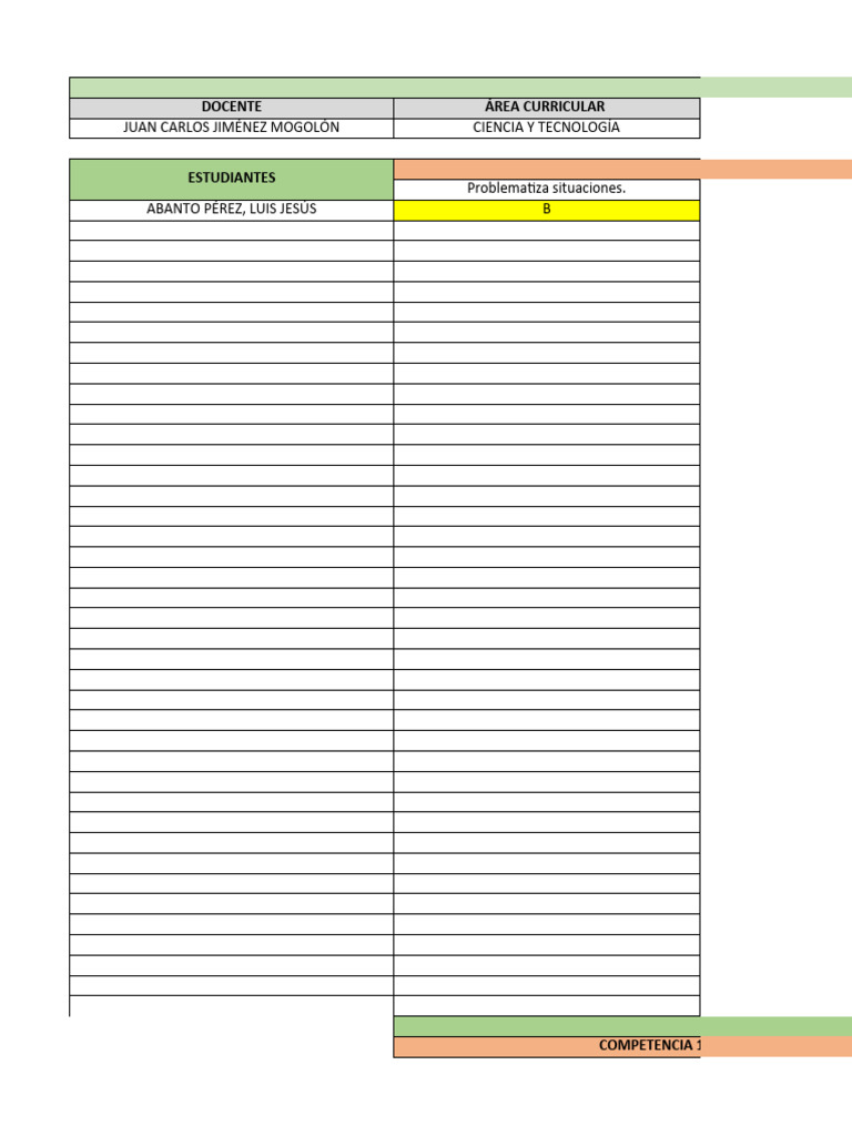 Registro Semáforo de Evaluación I.E 031 Virgen Del Carmen | PDF ...