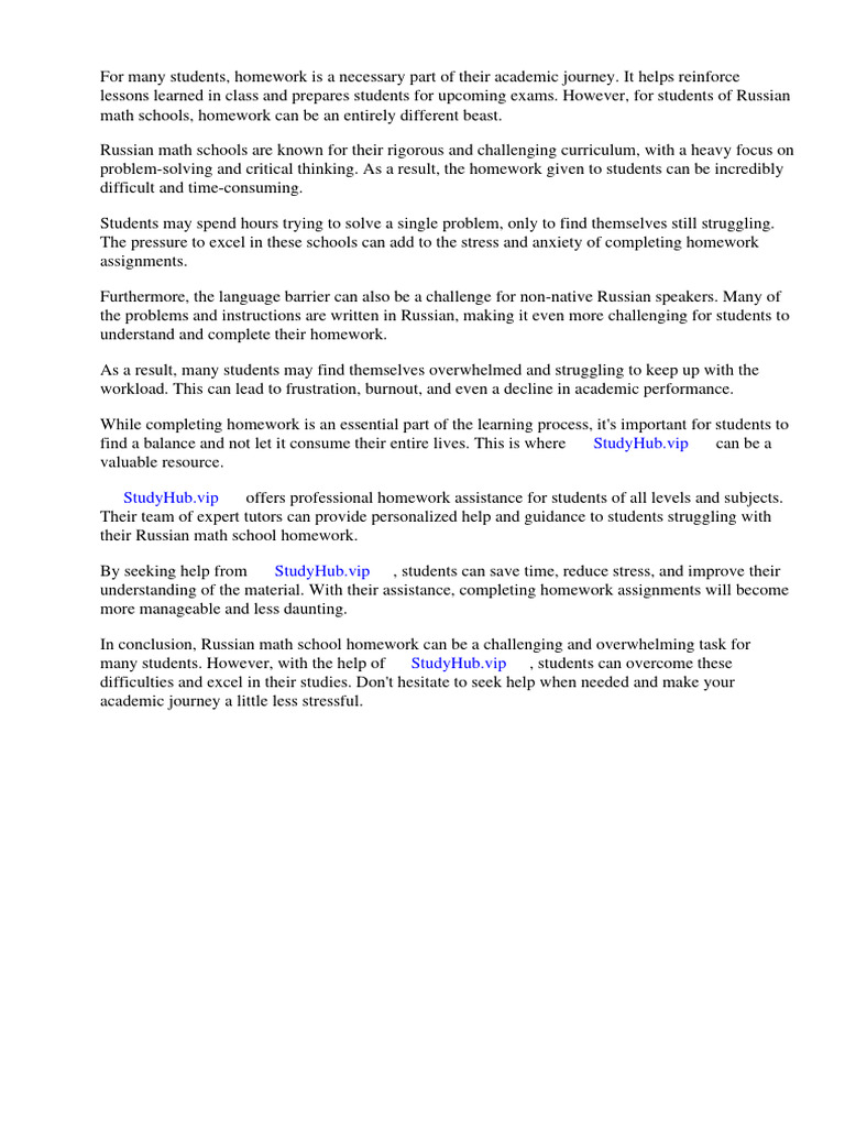 Russian Math School Homework | PDF | Homework | Worksheet