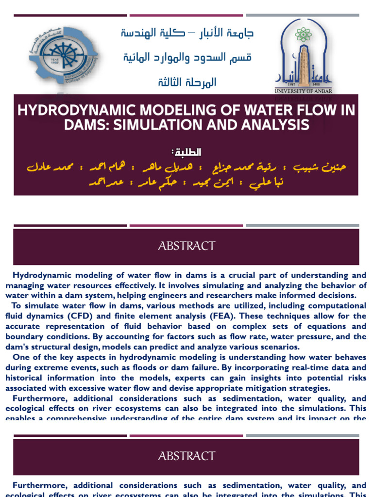 Hydrodynamic Modeling of Water Flow in Dams | PDF | Computational Fluid Dynamics | Simulation
