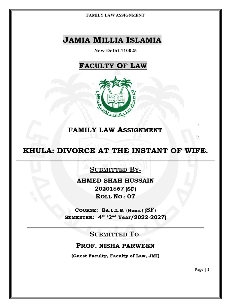 Khula: Women's Right To Divorce | PDF | Divorce | Wife