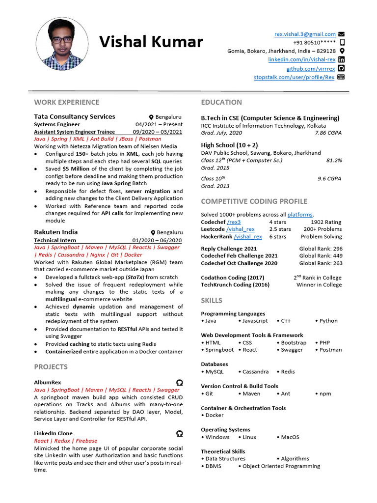 SDE1 Resume Vishal Li | PDF | Web Application | Websites