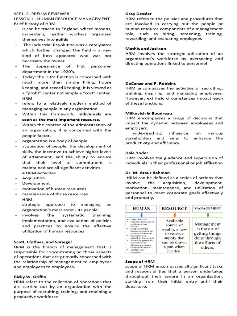SSE112 | PDF | Human Resources | Human Resource Management