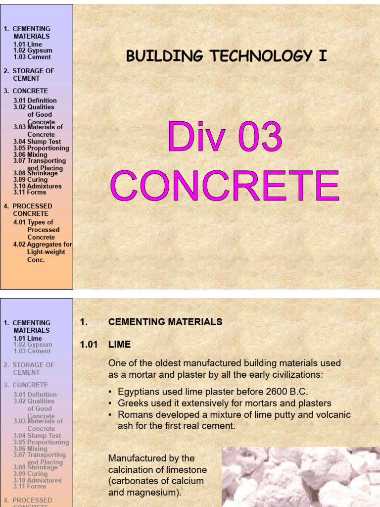 Topic 3 Concrete | PDF | Concrete | Cement