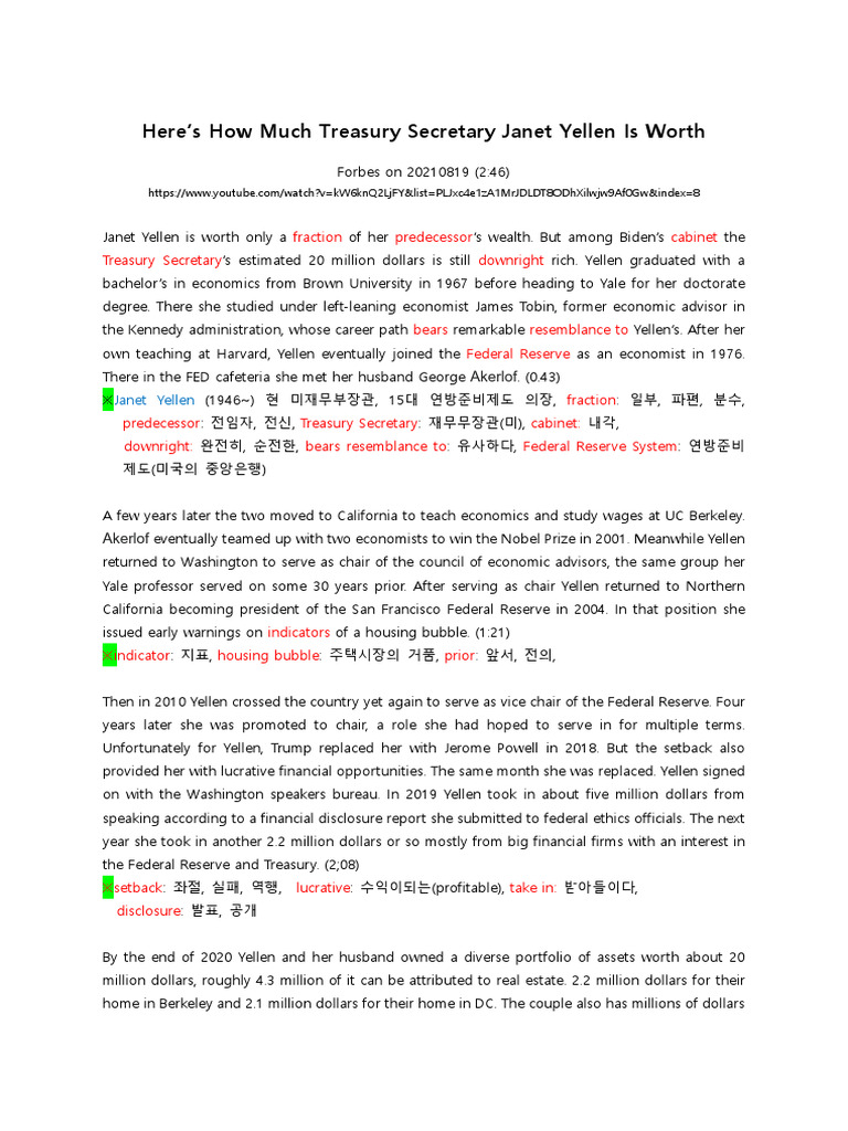 WN - Janet Yellen - Fobes - Script | PDF | Janet Yellen | Economies