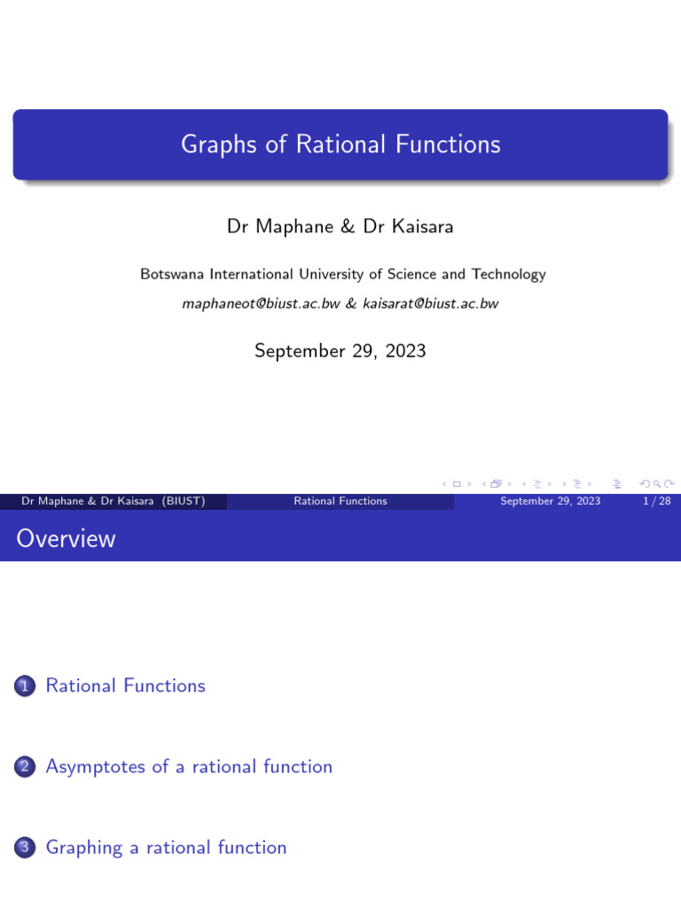 Week7 Graphsof Rationalfunc Pdf Asymptote Function Mathematics
