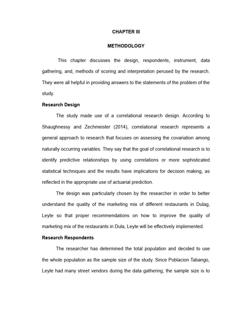 CHAPTER III | PDF | Survey Methodology | Questionnaire