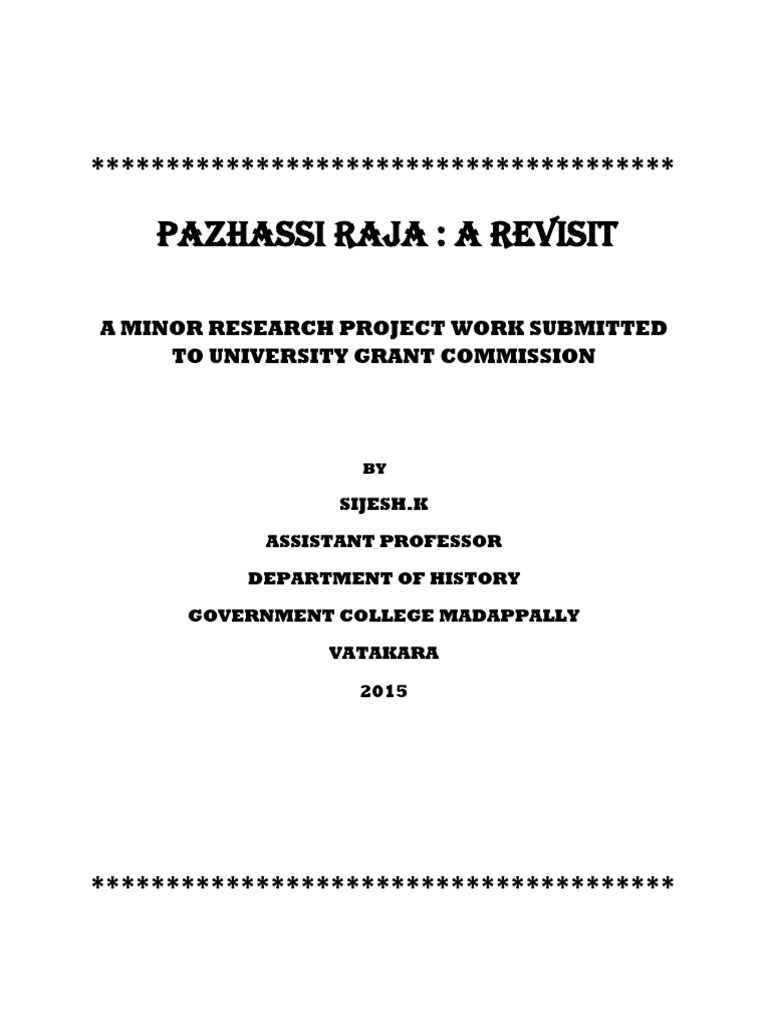 Pazhassi Raja | PDF | Kerala