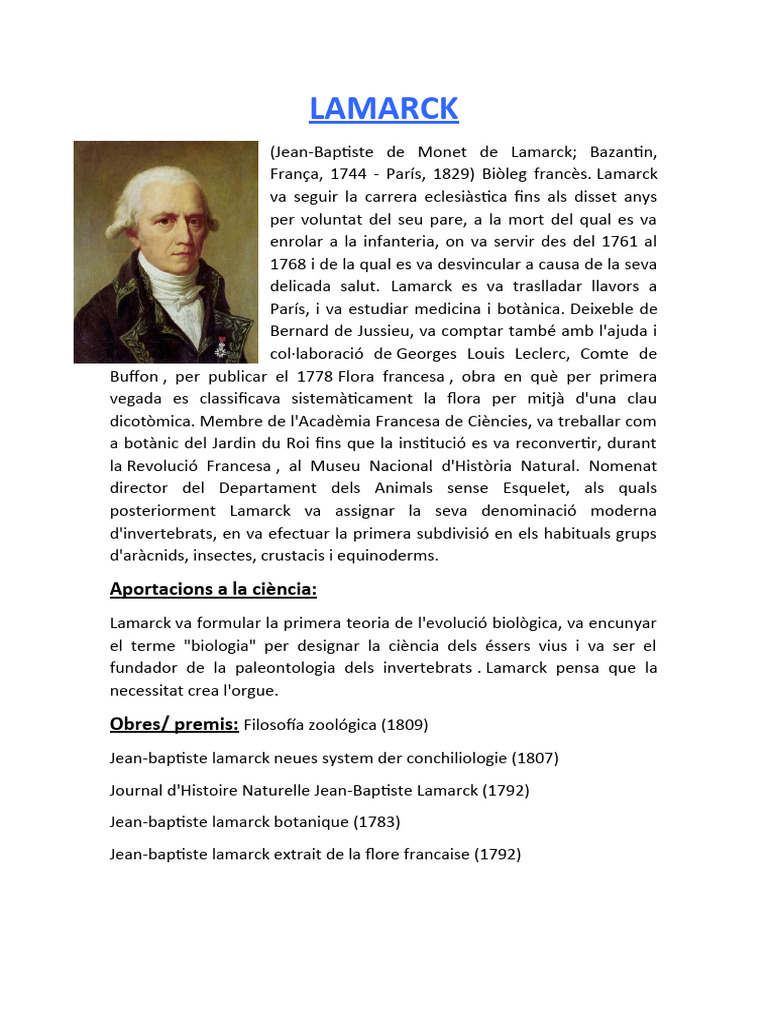 LAMARCK | PDF