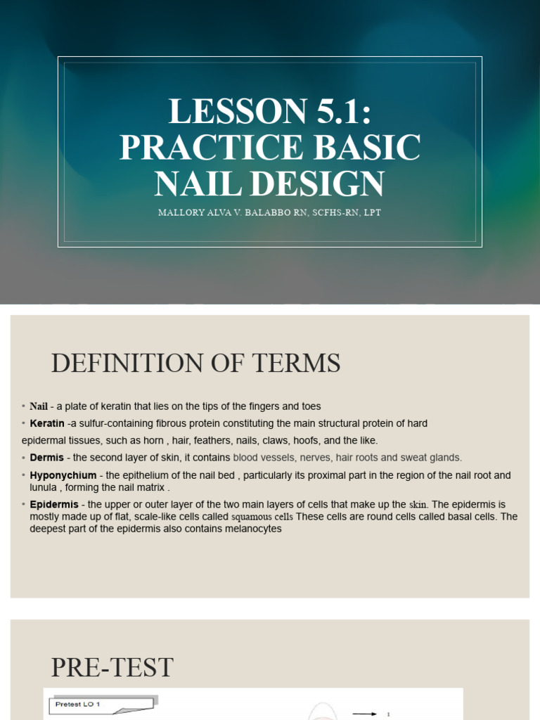 Lesson 5.1 | PDF | Nail (Anatomy) | Epidermis