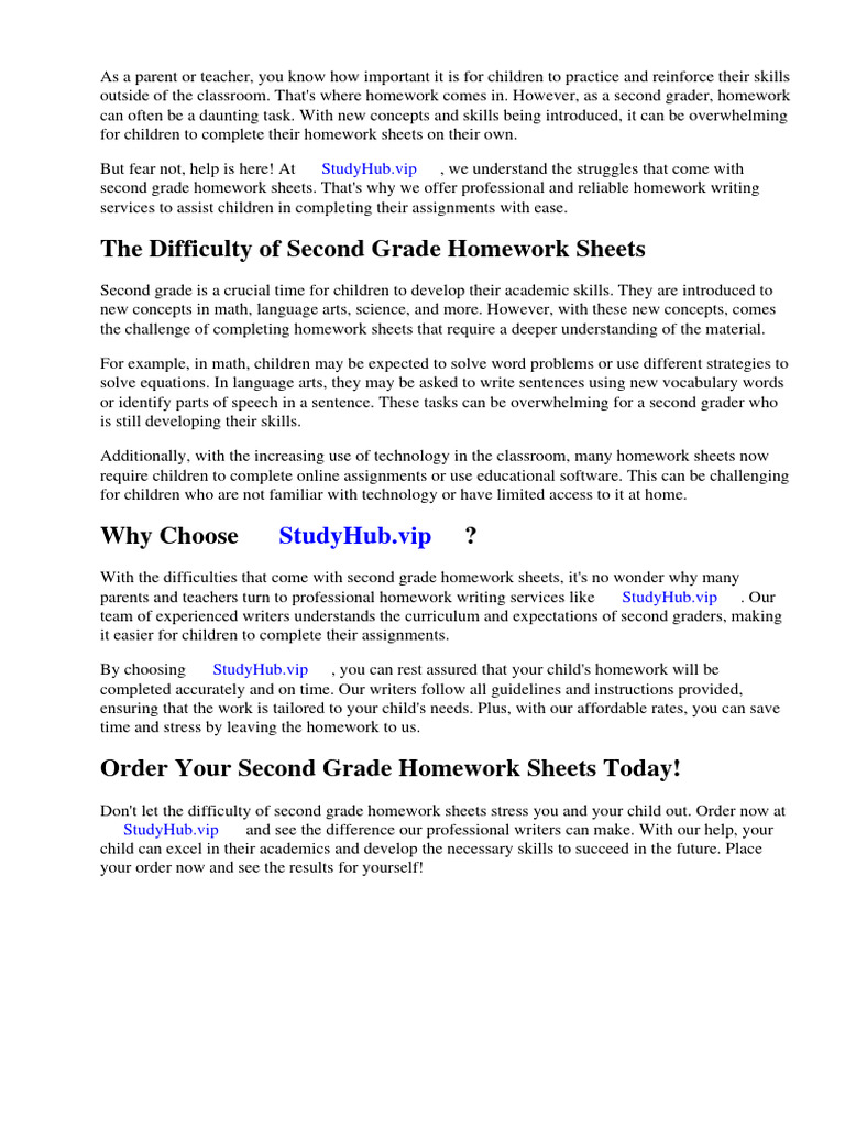 Homework Sheets Second Grade | Download Free PDF | Worksheet | Teaching ...