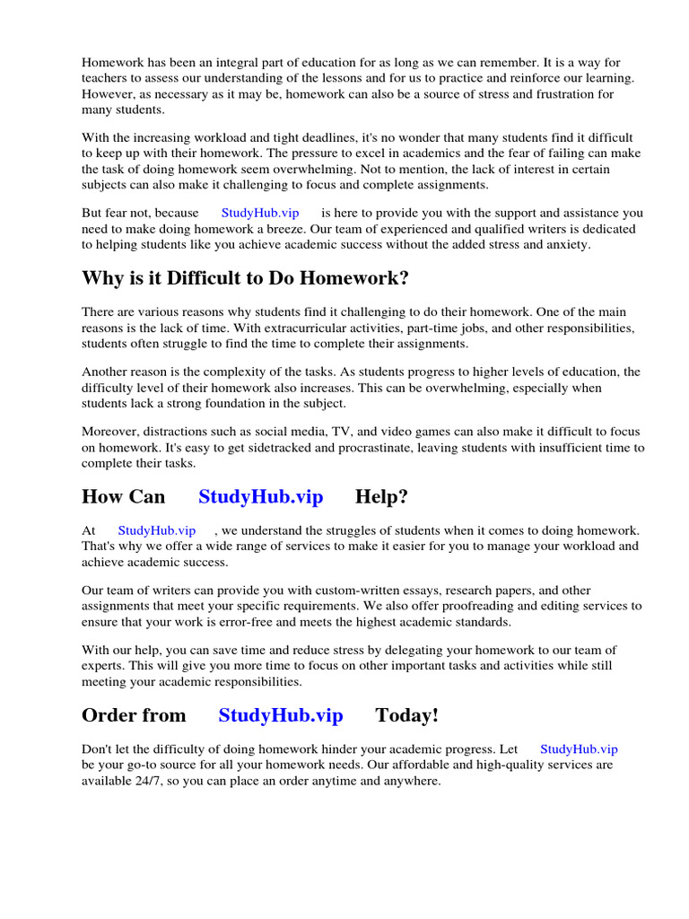 How Can You Do Homework | PDF | Homework | Procrastination