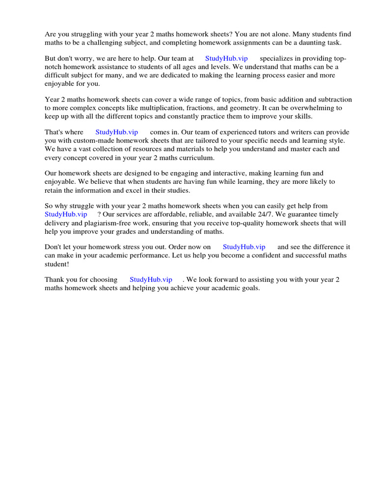 Year 2 Maths Homework Sheets | PDF | Worksheet | Mathematics