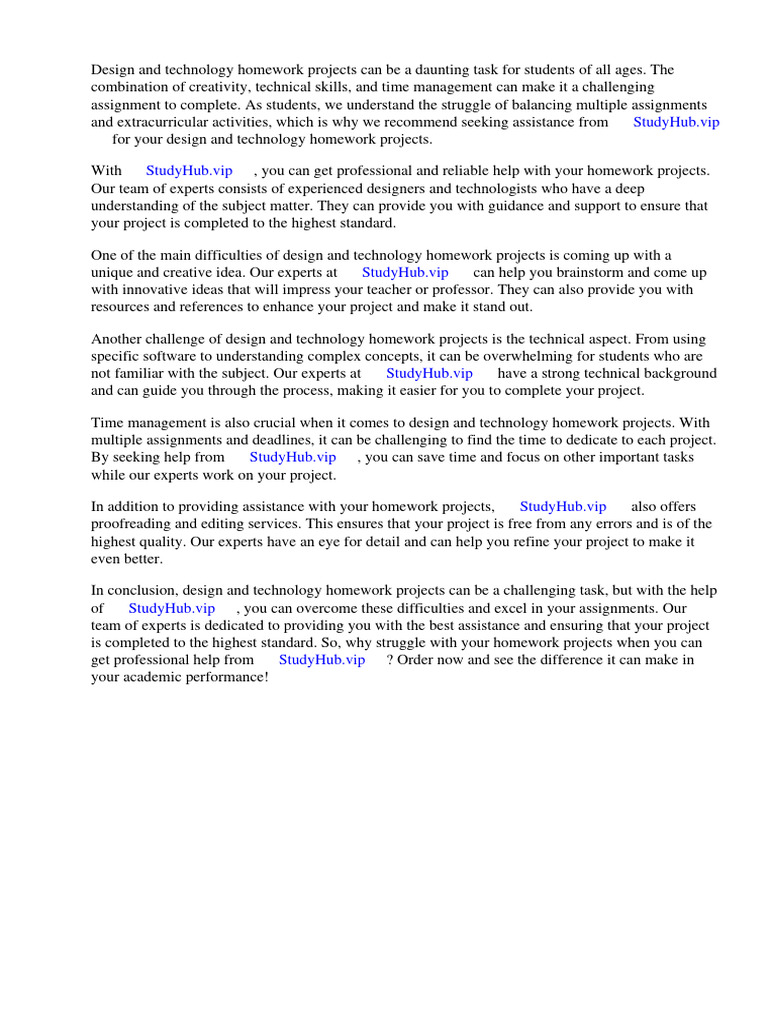 Design and Technology Homework Projects | PDF | Homework | Facebook