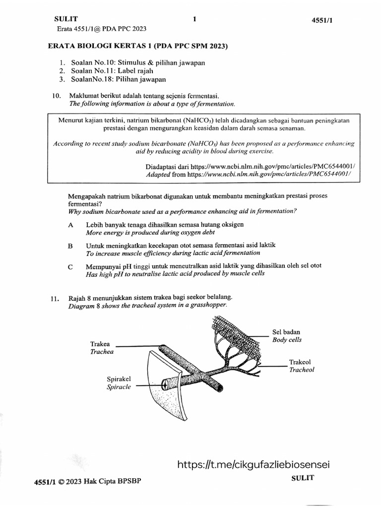Erata Biologi K1 SBP 2023 | PDF