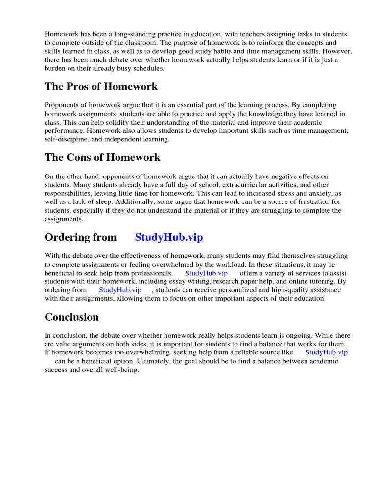 Does Homework Really Help Students Learn Essay | PDF | Homework | Teachers Does Homework Really Help Students Learn Essay | PDF | Homework | Teachers