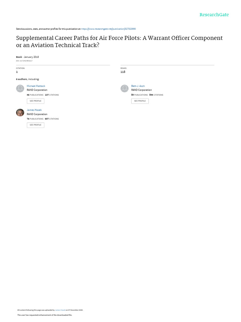 Supplemental Career Paths For Air Force Pilots A W | PDF | Employee ...