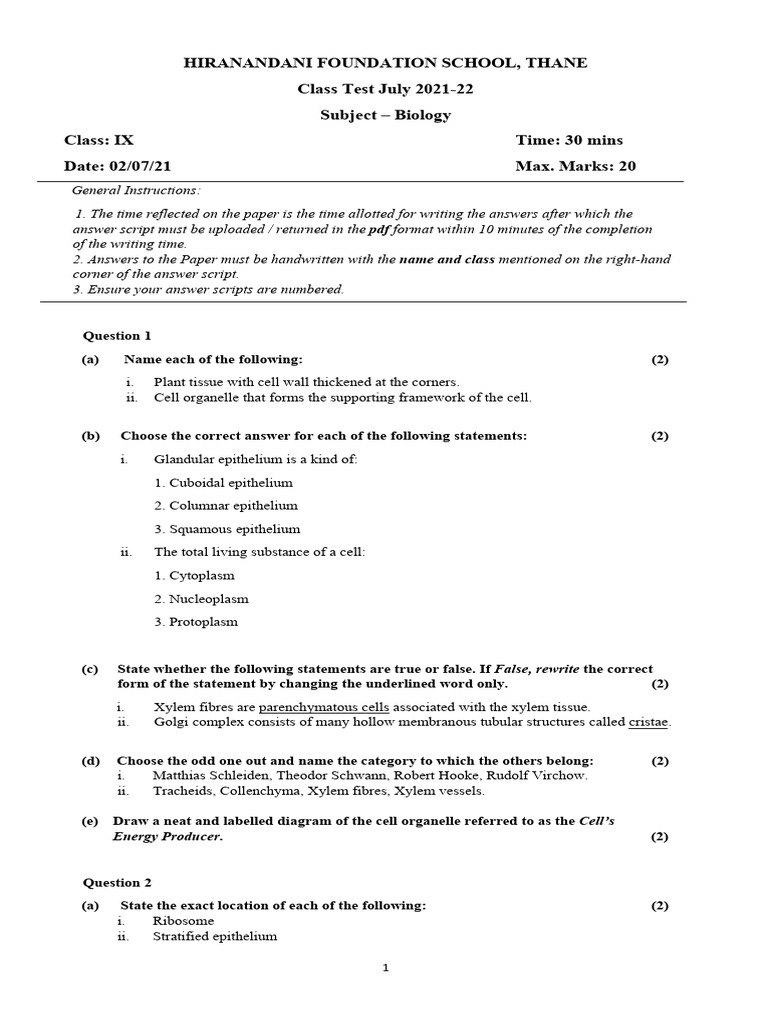 Biology (2) | PDF | Cell (Biology) | Tissue (Biology) Biology (2) | PDF | Cell (Biology) | Tissue (Biology)