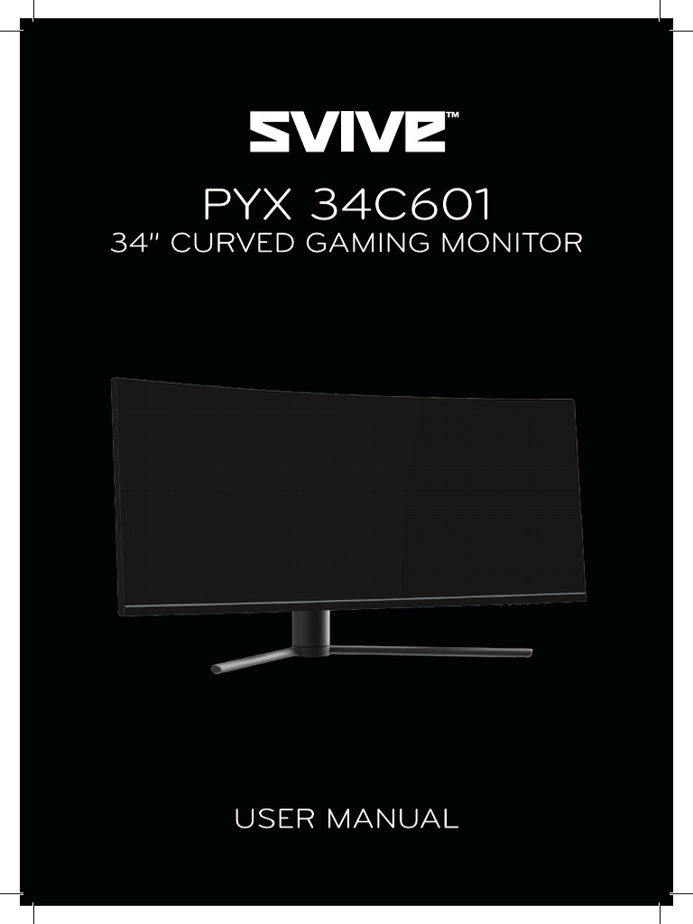 Svive Pyx 34C601 Curved Gaming Monitor Manual Outlines | PDF