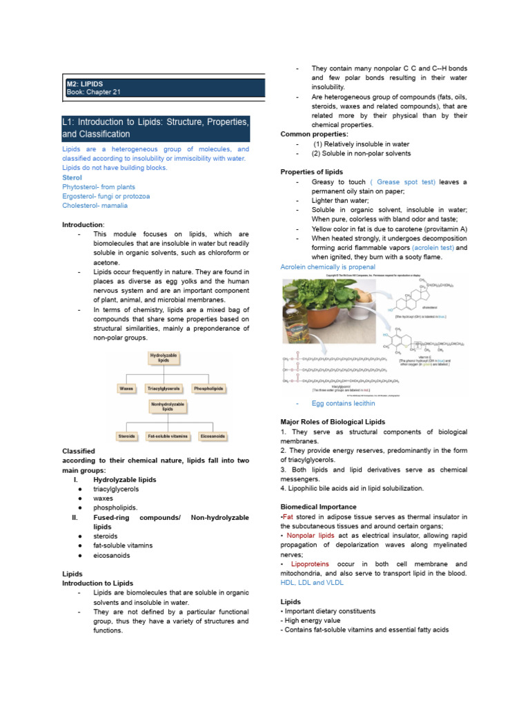 M2 Lipids : Biochem Lec | PDF | Lipid | Triglyceride