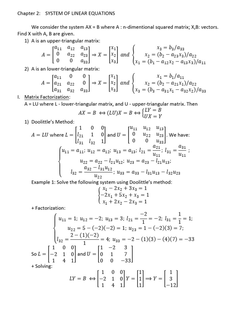 Chapter 2 Doolittle Method | PDF | Matrix (Mathematics) | Applied ...