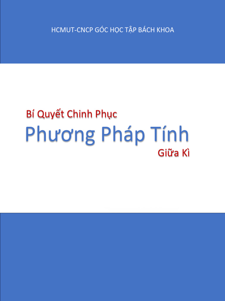 Bí quyết chinh phục giữa kì phương pháp tính HK232 | PDF