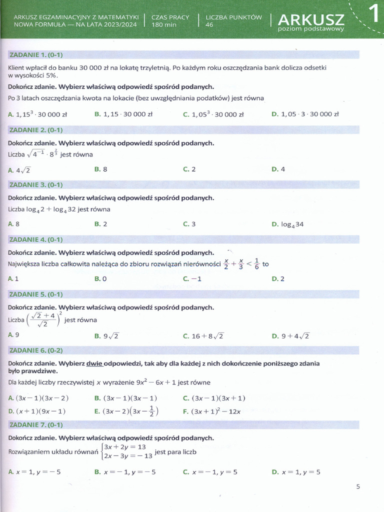 A1 Ark Mat 2023 2024 | PDF