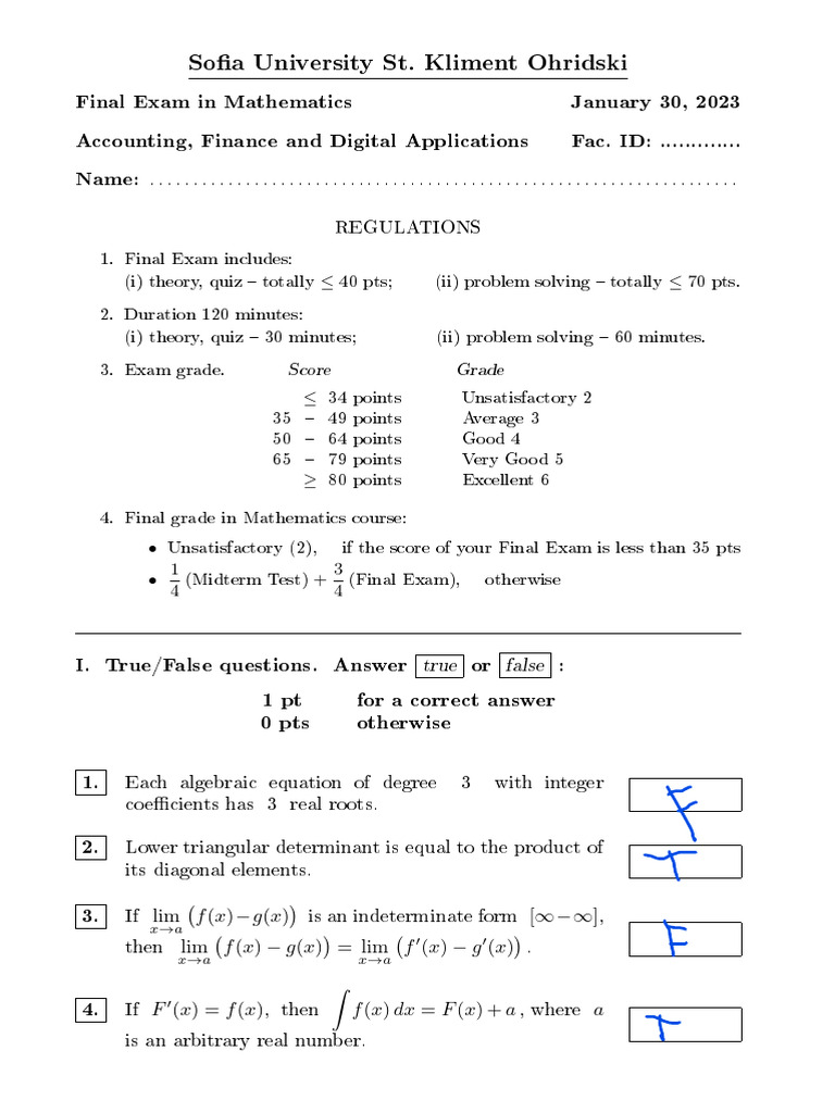 Ex 2023 01 30 Math v1 | PDF | Mathematical Concepts | Mathematical Objects
