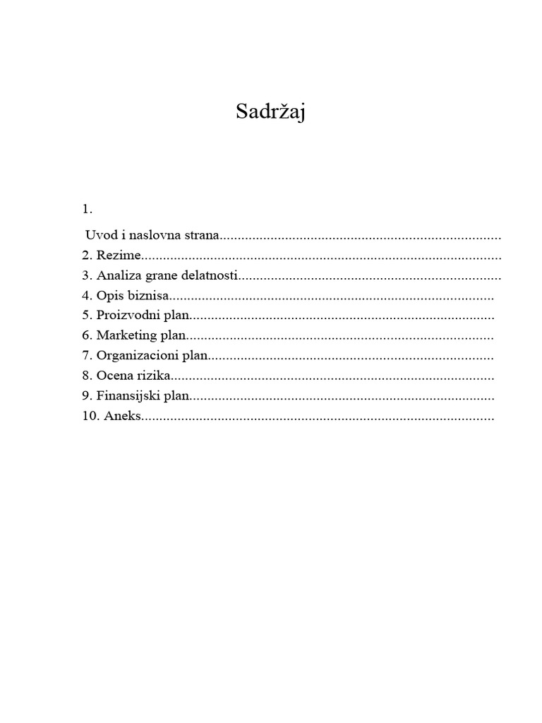 BIZNIS PLAN PVC Stolarija | PDF