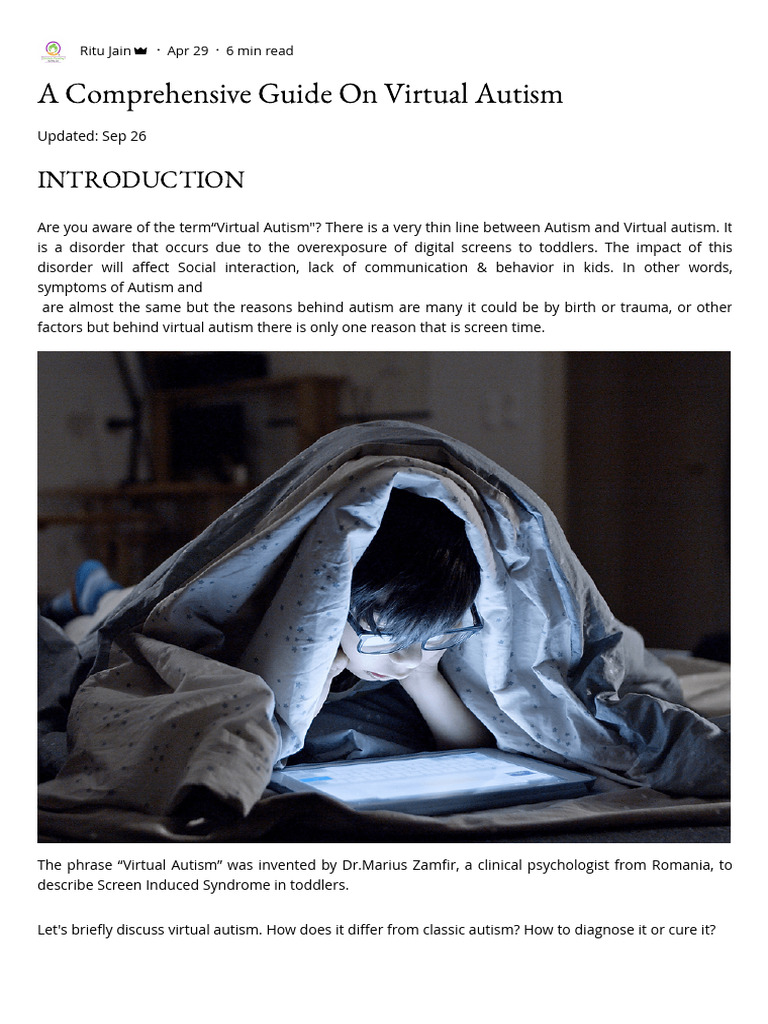 A Comprehensive Guide On Virtual Autism | PDF | Autism Spectrum ...