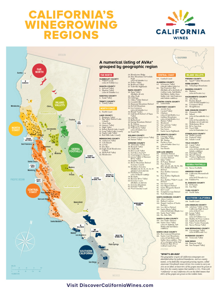 Map.149 AVAs - Poster.18 X 24.V01.Web | PDF | California | Napa County ...