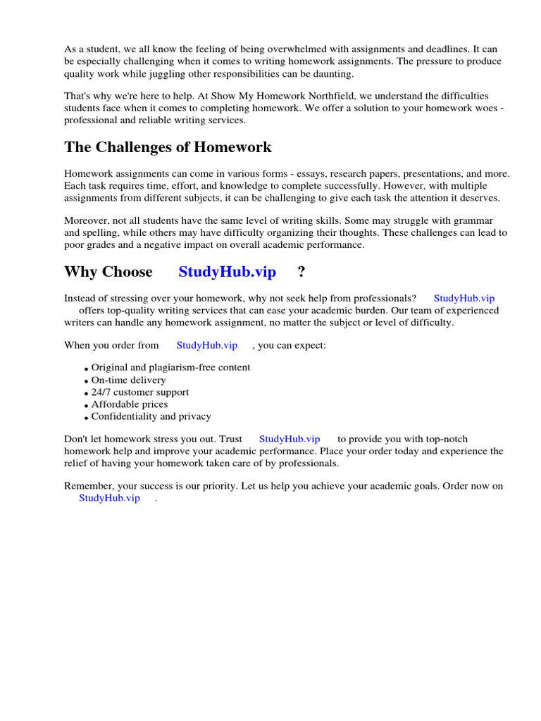 Show My Homework Northfield | PDF | Homework | Libraries