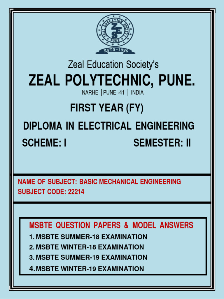 Fy Ee Sem II Bme 22214 QP Model Answers | PDF | Air Conditioning | Gas Turbine