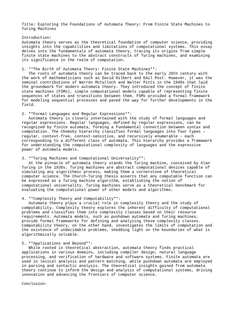 Automata Pdf Computational Complexity Theory Automata Theory