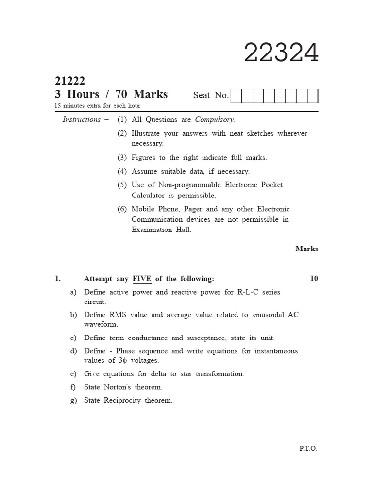 2022 Summer Question Paper (Msbte Study Resources) | PDF | Electrical Impedance | Series And ...