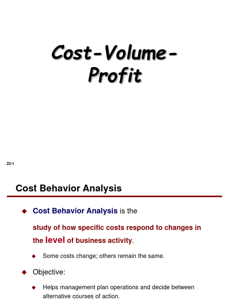 Cost-Volume-Profit Analysis Explained | PDF | Business Economics ...