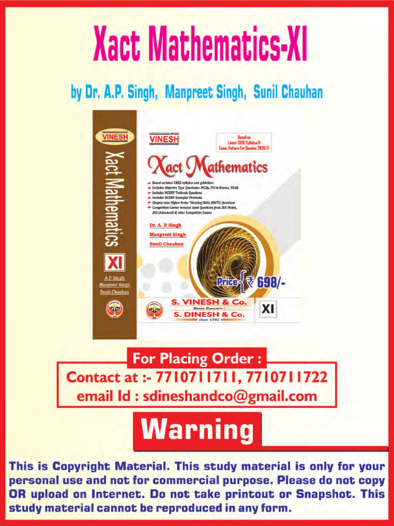 Vinesh Xact Mathematics XI | Download Free PDF | Set (Mathematics) | Numbers