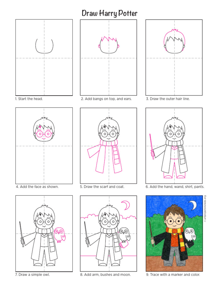 Step-by-Step Harry Potter Drawing Guide | PDF