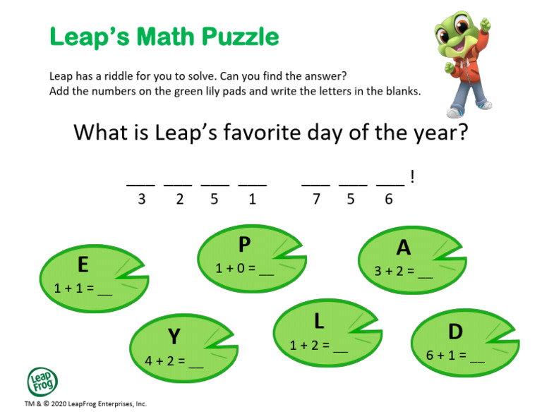 Leaps Math Puzzle | PDF | Teaching Methods & Materials
