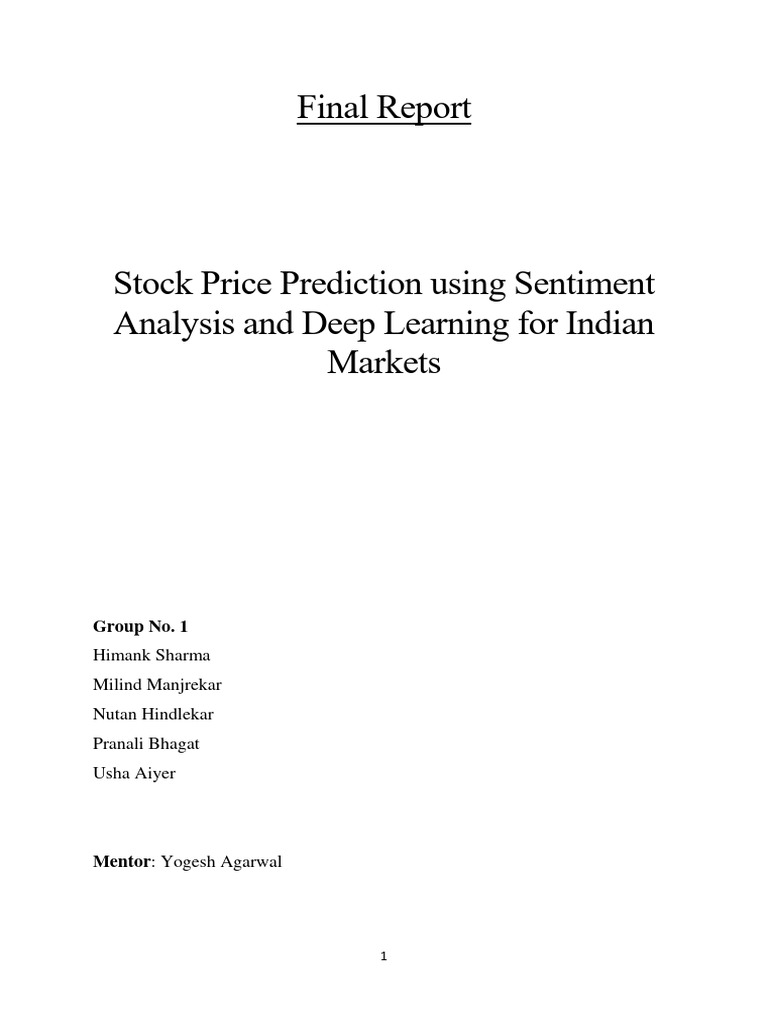 Stock Price Prediction Using Sentiment Analysis and Deep Learning for ... Stock Price Prediction Using Sentiment Analysis and Deep Learning for ...