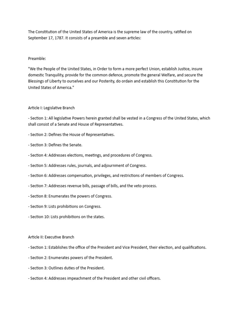 Constitution of USA | PDF | Fourteenth Amendment To The United States ...