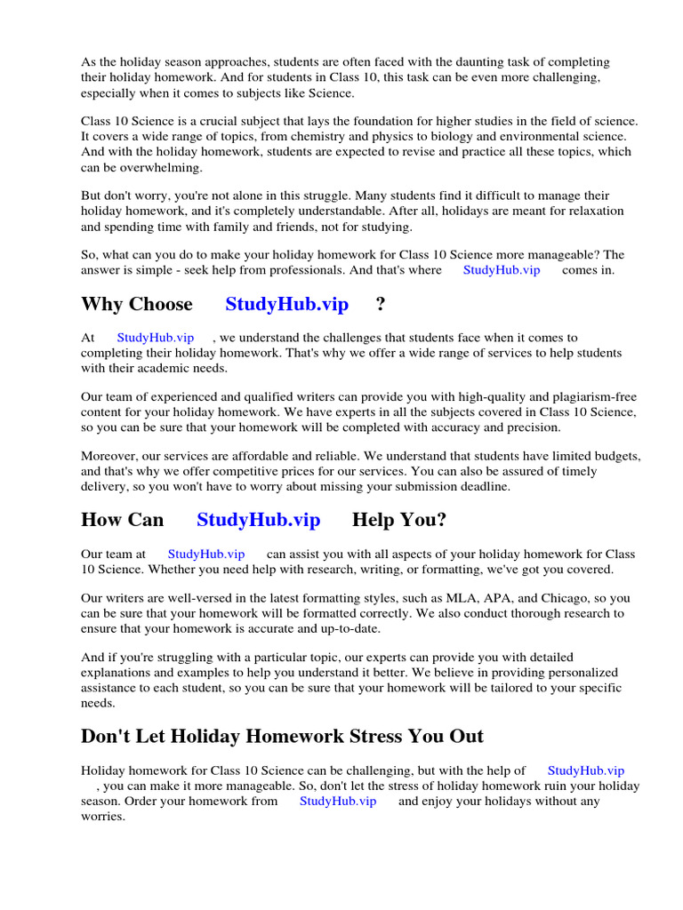 Class 10 Science Holiday Homework Help | PDF | Facebook | World Wide Web
